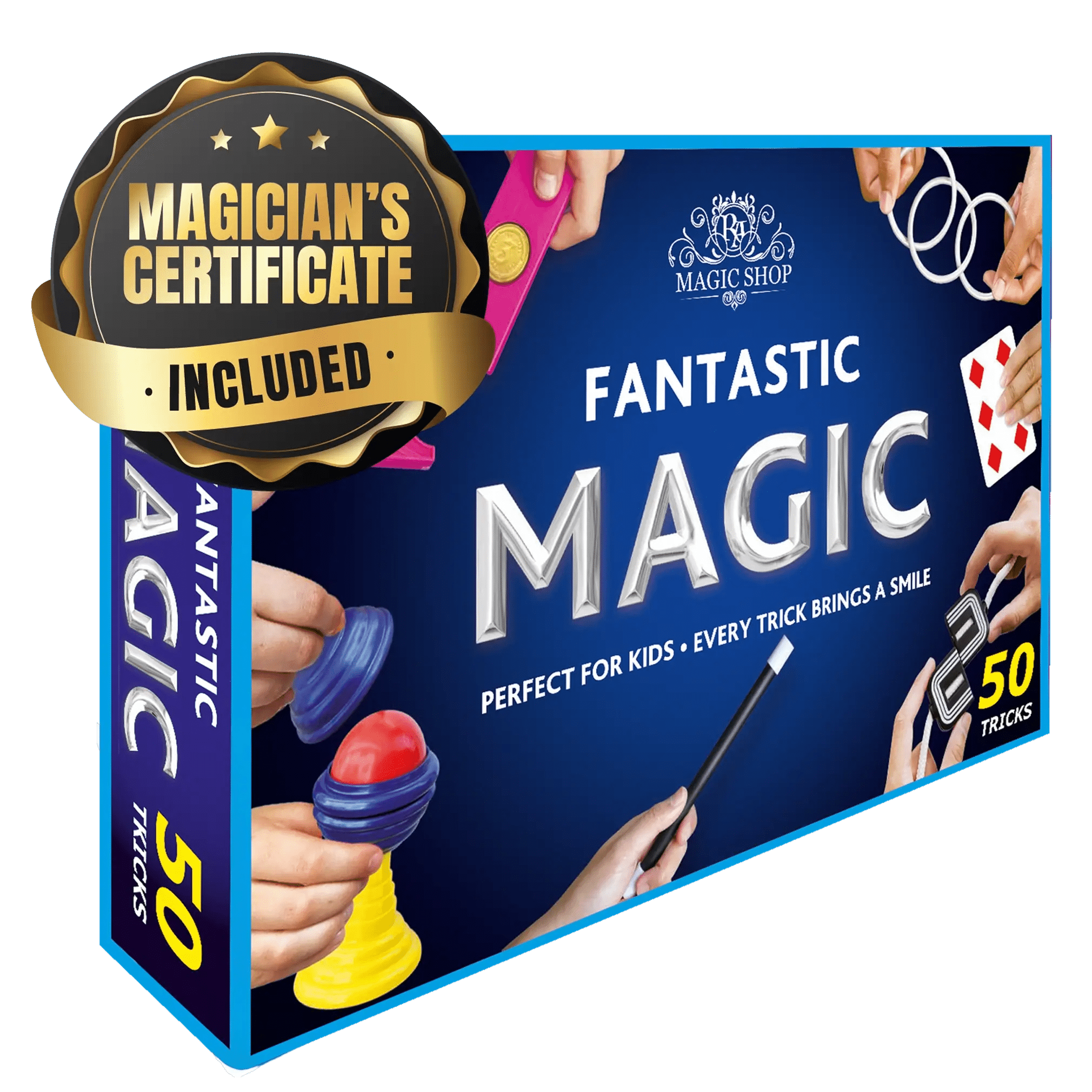 Fantastic Magic Set for Kids 6+ — 50 Easy Tricks with Videos & Quality